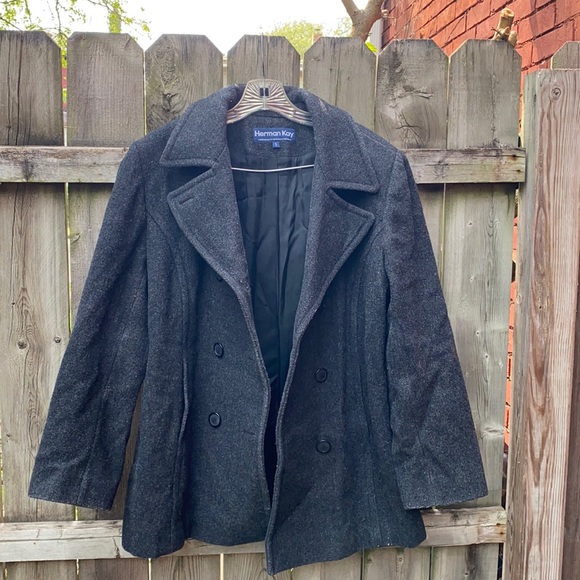 Jackets & Coats | Herman Kay Wool Coat Sz L | Poshmark